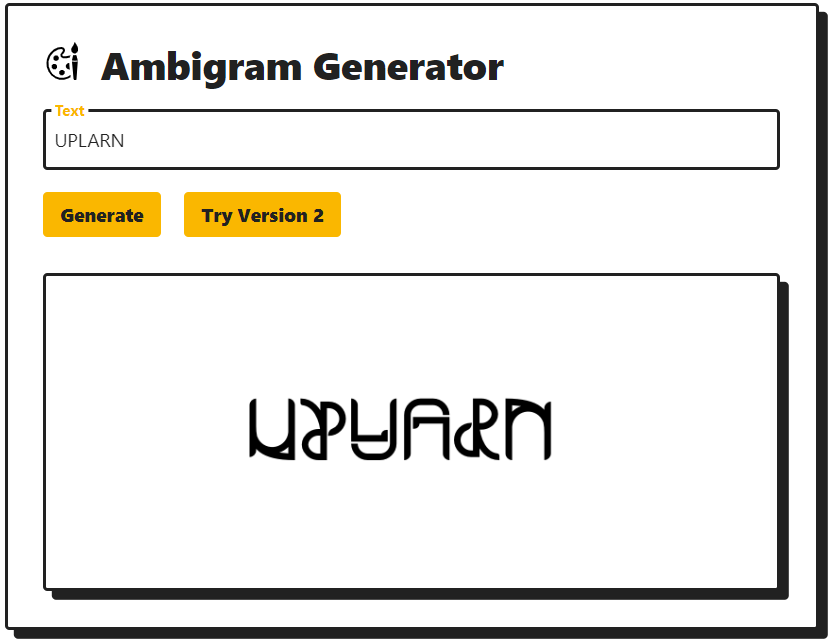 Ambigram Generator Free Printable
